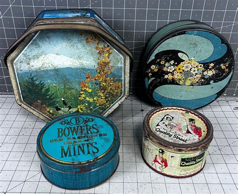 Collection Of Antique Vintage Candy Tins 4