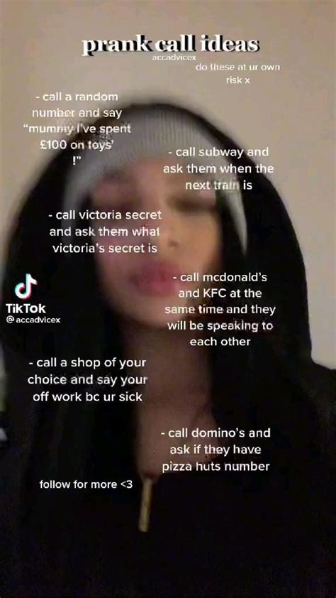 Prank Call Ideas🤍 Prank Calls Pranks Sayings