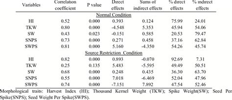 Correlation Coefficients Direct And Sums Of The Indirect Effects And