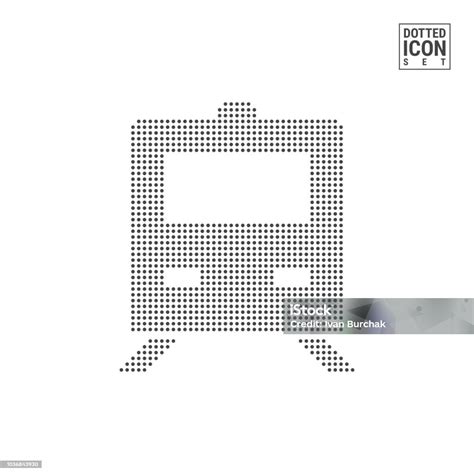 지하철 도트 패턴 아이콘입니다 트램 교외 기차 점선 아이콘 흰색 절연 벡터 배경 또는 디자인 서식 파일 0명에 대한 스톡 벡터