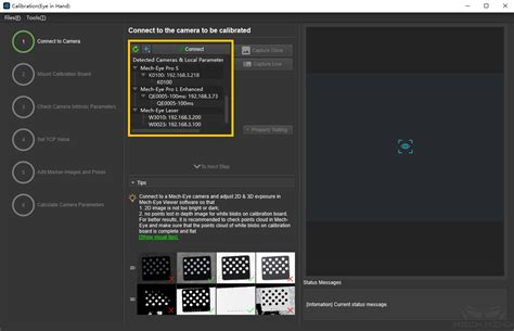 calibration procedure for eih calibration using the tcp touch method