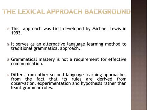 The Lexical Approach Pptx The Lexical Approach Pptx