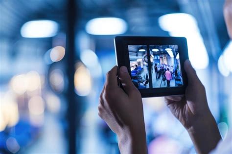 Premium Photo Security Operator Uses Cctv And Facial Recognition For Monitoring Safety