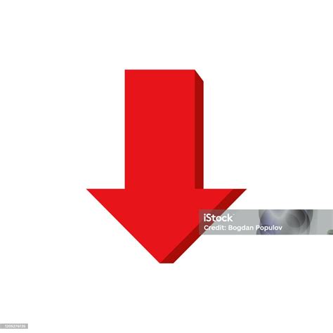 빨간색 화살표 아이콘입니다 아래쪽 화살표 격리 벡터 일러스트레이션 빨강에 대한 스톡 벡터 아트 및 기타 이미지 빨강 화살표 3차원 형태 Istock