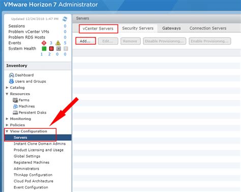 Connect Vmware Horizon 77 Connection Server To Vcenter Server Virtualization Howto