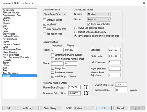 Document Options Dialog Box