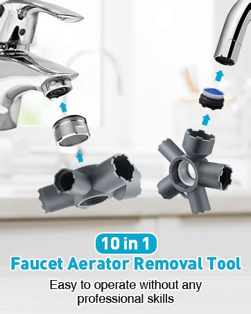 10 In 1 Faucet Aerator Key Removal Tool For Sink Faucets Hidden