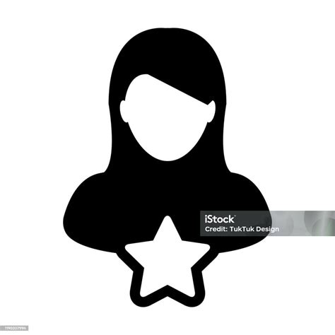 별 빛 그림 그림에서 평가스타 여성 사용자 프로필 아바타 기호와 순위 아이콘 벡터 개념에 대한 스톡 벡터 아트 및 기타 이미지