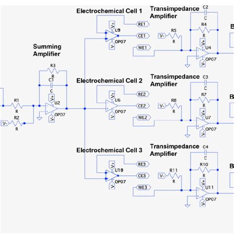 schematic design of the analog front end circuit of the proposed