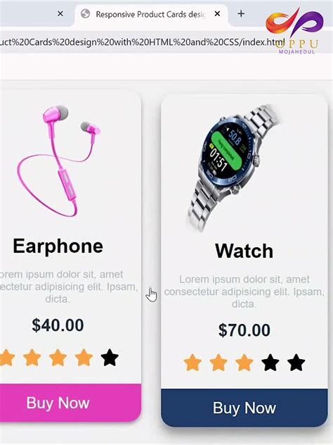 responsive product cards design with html and css 2 oppu codding css youtube