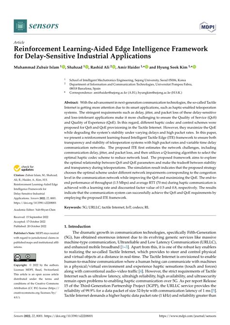 pdf reinforcement learning aided edge intelligence framework for
