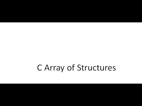 Array Of Structures In C YouTube