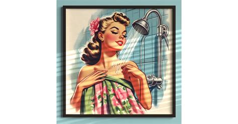 Retro Shower Pin Up Poster Zazzle