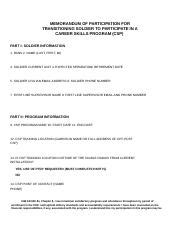 IMHR E CSP Participation Memo MEMORANDUM OF PARTICIPATION