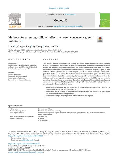 Pdf Methods For Assessing Spillover Effects Between Concurrent Green Initiatives