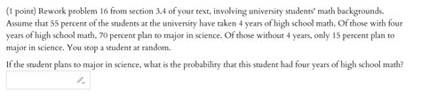 solved 1 point rework problem 16 from section 3 4 of your