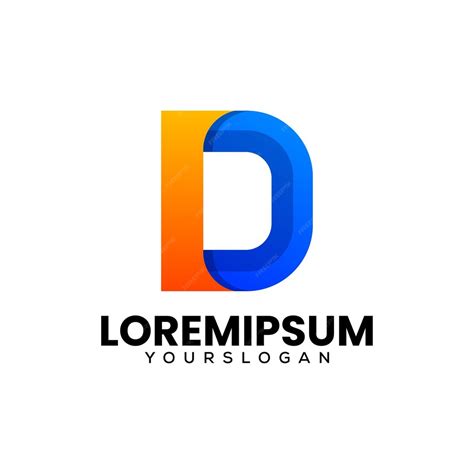 이니셜 글자 D 다채로운 로고 디자인 무료 벡터