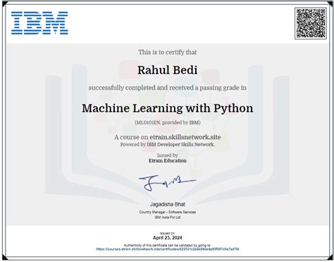 ibm machine learning with python certification course etrainindia