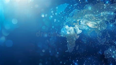 Digital World Map With Glowing Network Connections Stock Illustration Illustration Of