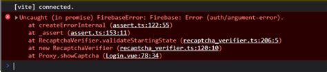 Javascript Auth With SMS Firebase Error Auth Argument Error Stack Overflow