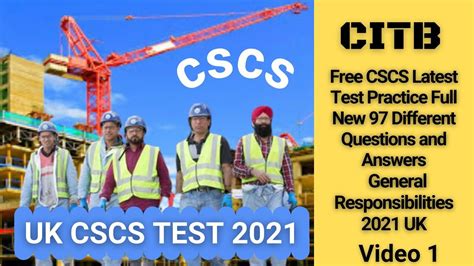 Free CSCS Test Practice Full New Different Q And A UK From General Responsibilities Video