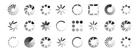 Load Icons Preloaded Countdown Symbols Royalty Free Vector