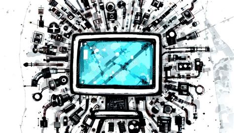 Ai Generated Tech Collage Stock Illustration Illustration Of Machine 373895658