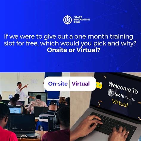 Win A Free Virtual Training And On Site Training By Starthubtech Start Innovation Hub Nigeria