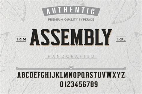 Premium Vector Assembly Typeface For Labels And Different Type Designs