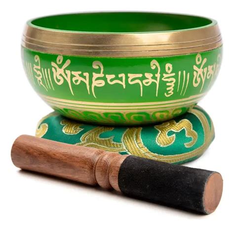 Juego De Cuenco Tibetano De Latón O Y Rojo Verde Envío Gratis