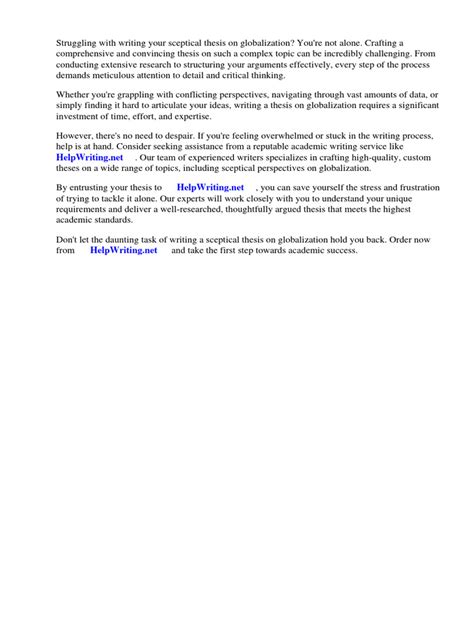 Sceptical Thesis Globalization Pdf Globalization Sociology