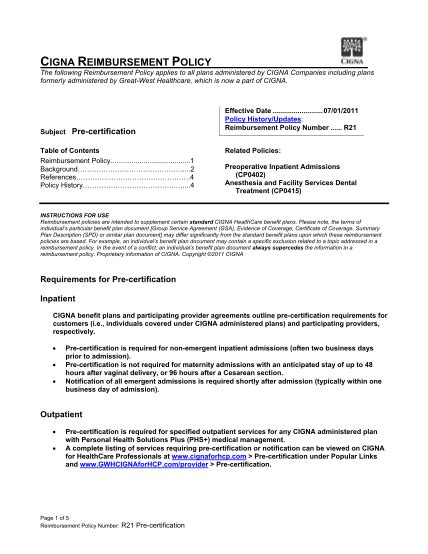 20 Cigna Authorization Forms Free To Edit Download And Print Cocodoc