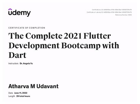 Completed Flutter Development Course 🥳 Nowbuilding Real Time Projects Atharva Udavant