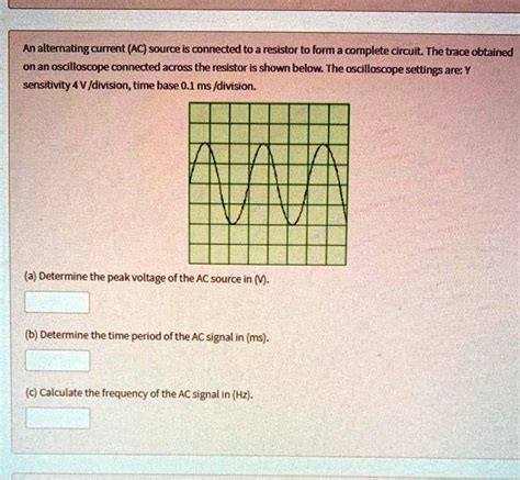 solved an alternating current ac source is connected to a resistor to