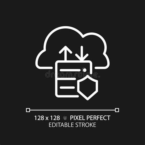 Data Migration To Cloud Pixel Perfect White Linear Icon For Dark Theme