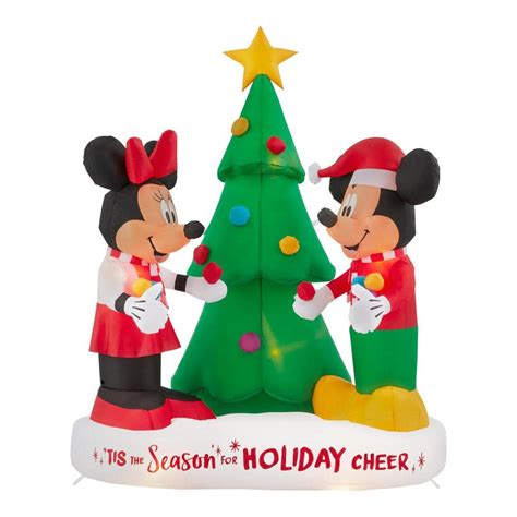 6 Ft H X 35 Ft W X 5 Ft L Pre Lit Led Disney Airblown Mickey And
