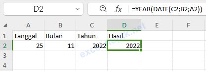 NUPTK Net Fungsi Excel YEAR