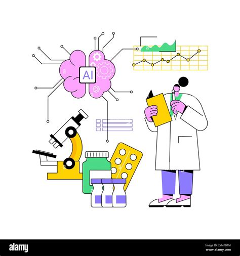 Ai Enhanced Drug Discovery Abstract Concept Vector Illustration Stock