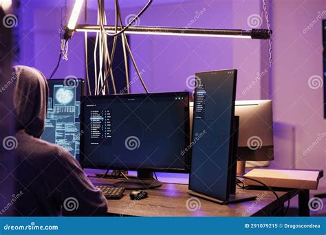 Hacker Running Malware On Screen Stock Image Image Of Malware