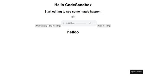 React Voice Recorder Examples Codesandbox