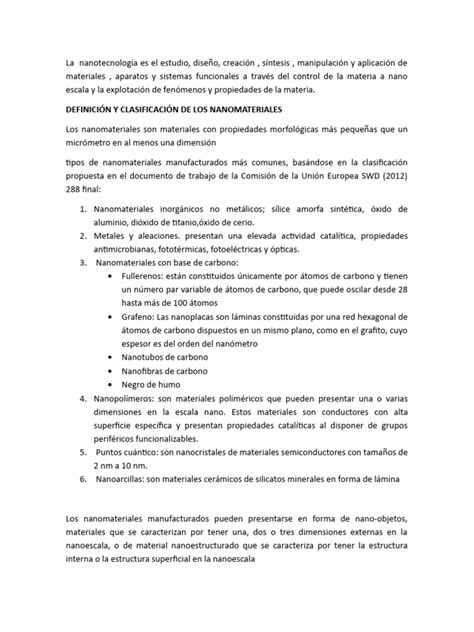 La Nanotecnología Pdf Nanomateriales Nanotecnología