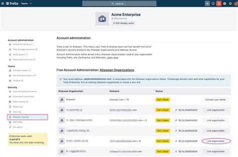 Linking A Trello Enterprise To An Atlassian Organization Trello Atlassian Support