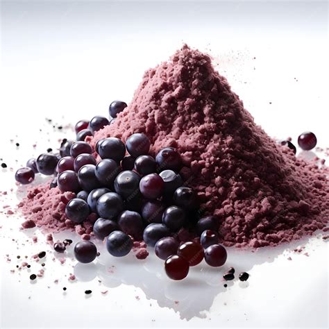 Acai Powder White Background Organic Acai Superfood Powder Acai Berry