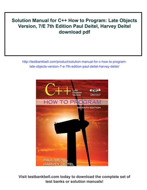 Solution Manual For C How To Program Late Objects Version 7e 7th