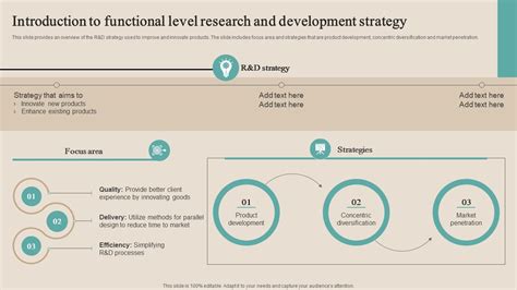 introduction to functional level research and development optimizing