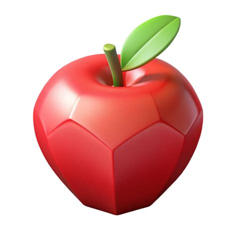 Immaculate Retro Symmetrical Isometric Apple Red Sharp Edges With Scalable Design Fine Detail