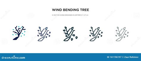 The Tree Is Bending By The Wind Vector Illustration CartoonDealer Com