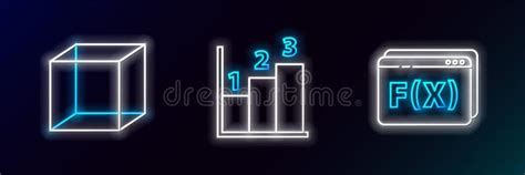Set Line Function Mathematical Symbol Geometric Figure Cube And Graph Schedule Chart Diagram