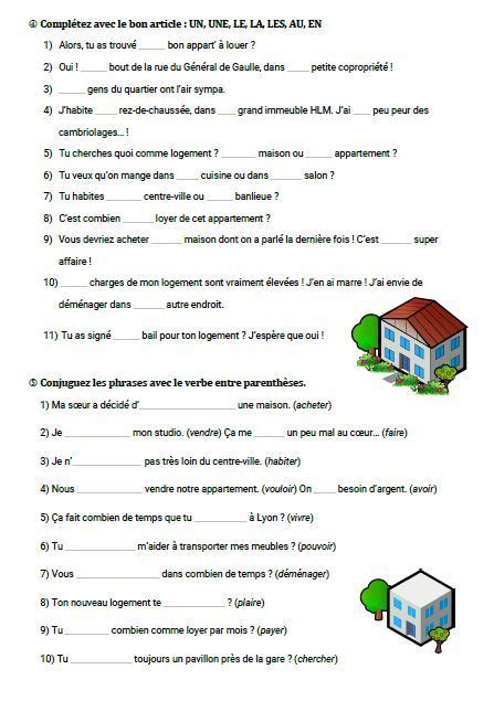 📝exercice Fle Et Vie Pratique Le Logement En France 🏢 P 3