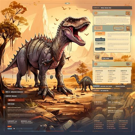 Premium Ai Image Prehistoric Pop Up Ui Dinosaur Themed Game Pc
